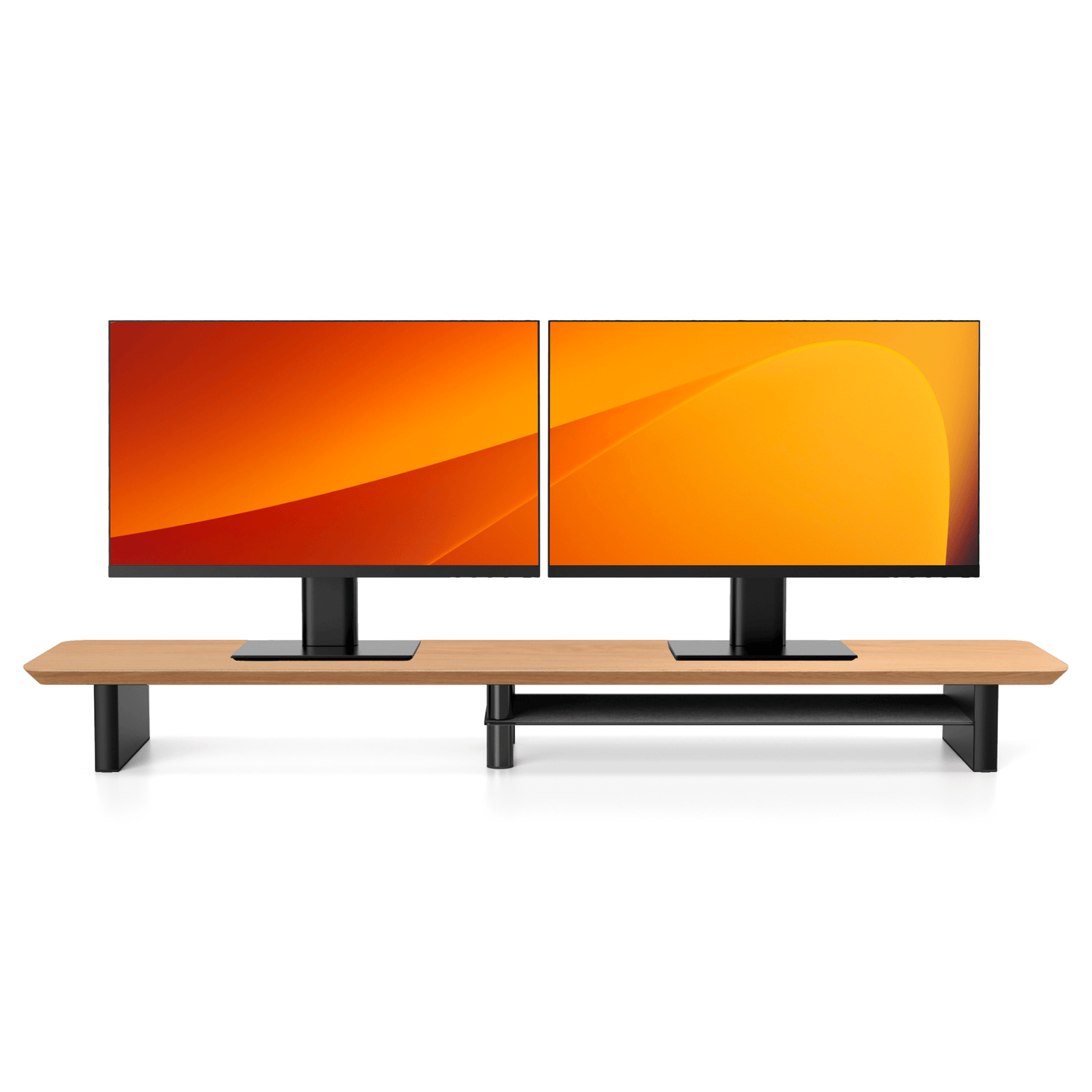 Alberenz® Oak Wooden Monitor Riser - 2 Monitors